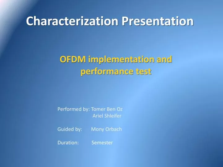 PPT - Characterization Presentation PowerPoint Presentation, free ...