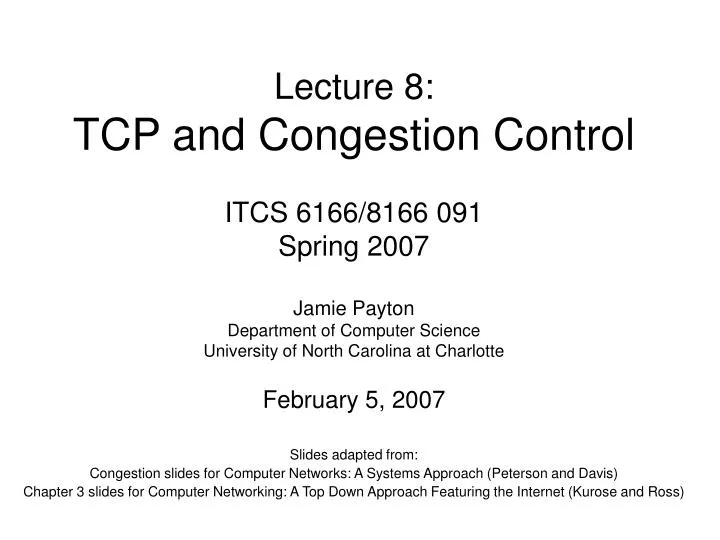 Ppt Lecture 8 Tcp And Congestion Control Powerpoint Presentation 0275