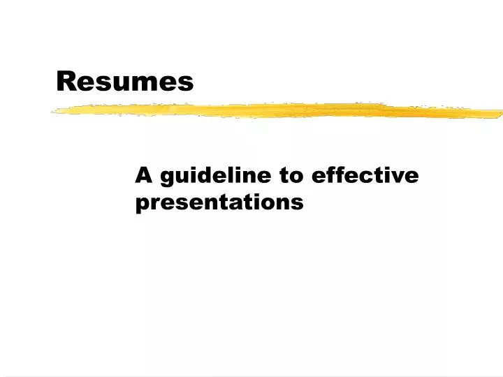 PPT - Resumes PowerPoint Presentation, free download - ID:6518660