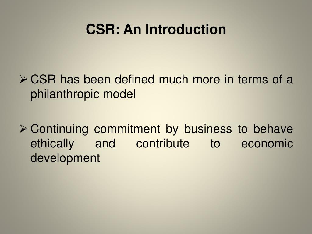 PPT - Corporate Social Responsibility: An Innovation to a Strategic ...