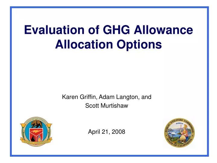 PPT - Evaluation of GHG Allowance Allocation Options PowerPoint ...