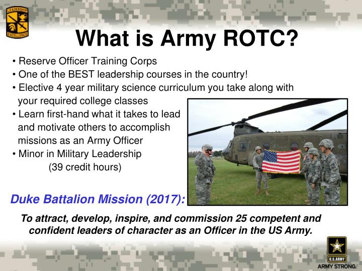 PPT - JAMES MADISON UNIVERSITY DEPARTMENT OF MILITARY SCIENCE ARMY ROTC ...