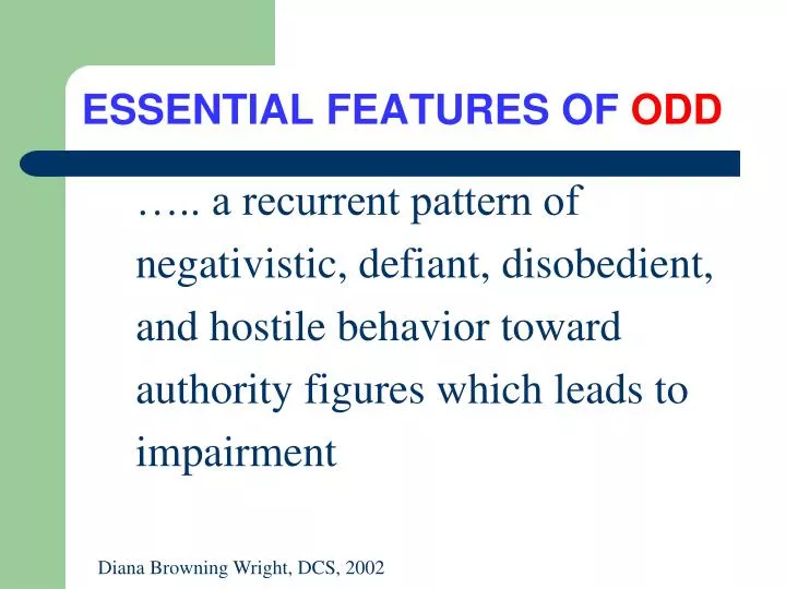 PPT - ESSENTIAL FEATURES OF ODD PowerPoint Presentation, free download ...