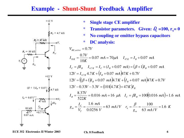 PPT - Shunt-Shunt Feedback Amplifier - Ideal Case PowerPoint ...