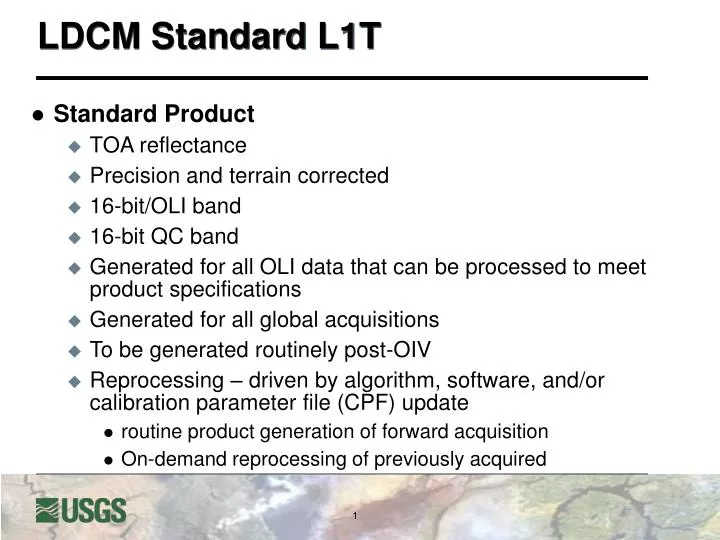 PPT - LDCM Standard L1T PowerPoint Presentation, free download - ID:6520319