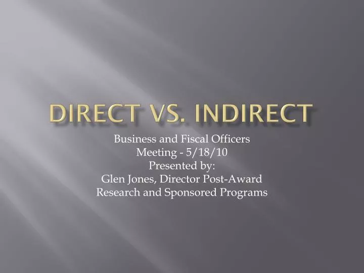 PPT - Direct vs. Indirect PowerPoint Presentation, free download - ID ...