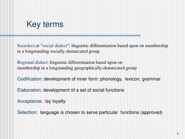 PPT - Key terms PowerPoint Presentation, free download - ID:6520461