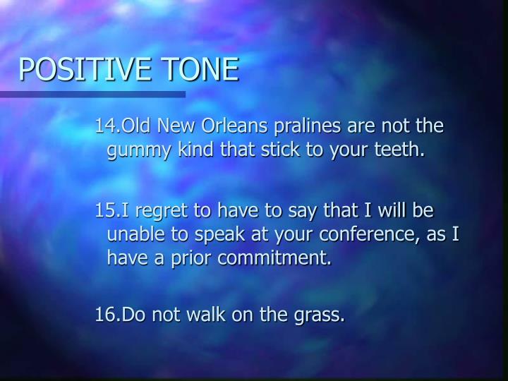 PPT - POSITIVE TONE PowerPoint Presentation - ID:6520841