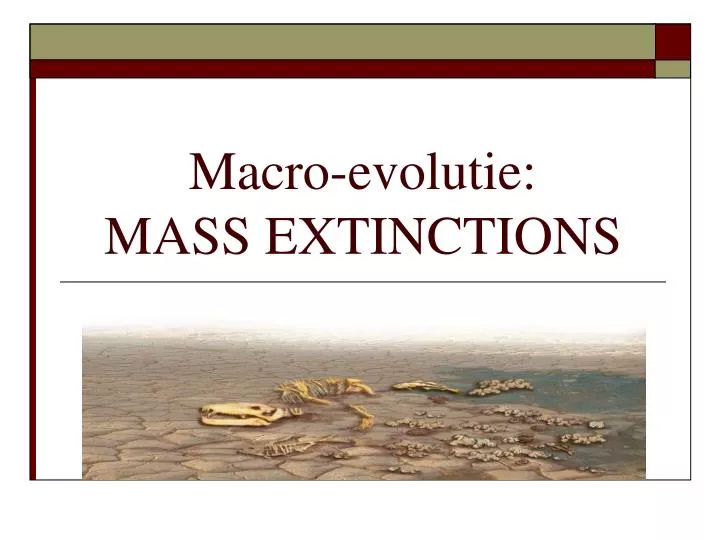 PPT - Macro-evolutie: MASS EXTINCTIONS PowerPoint Presentation, free ...