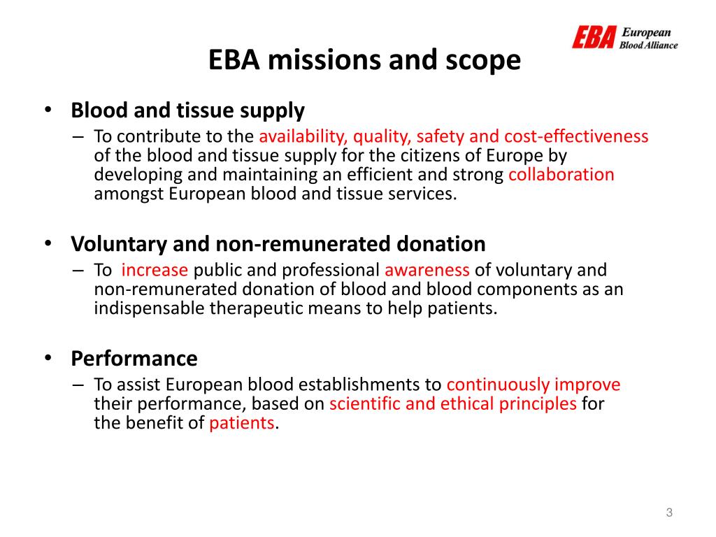 PPT - Enhancing Blood and Tissue Supply in Europe: EBA's Vision and ...