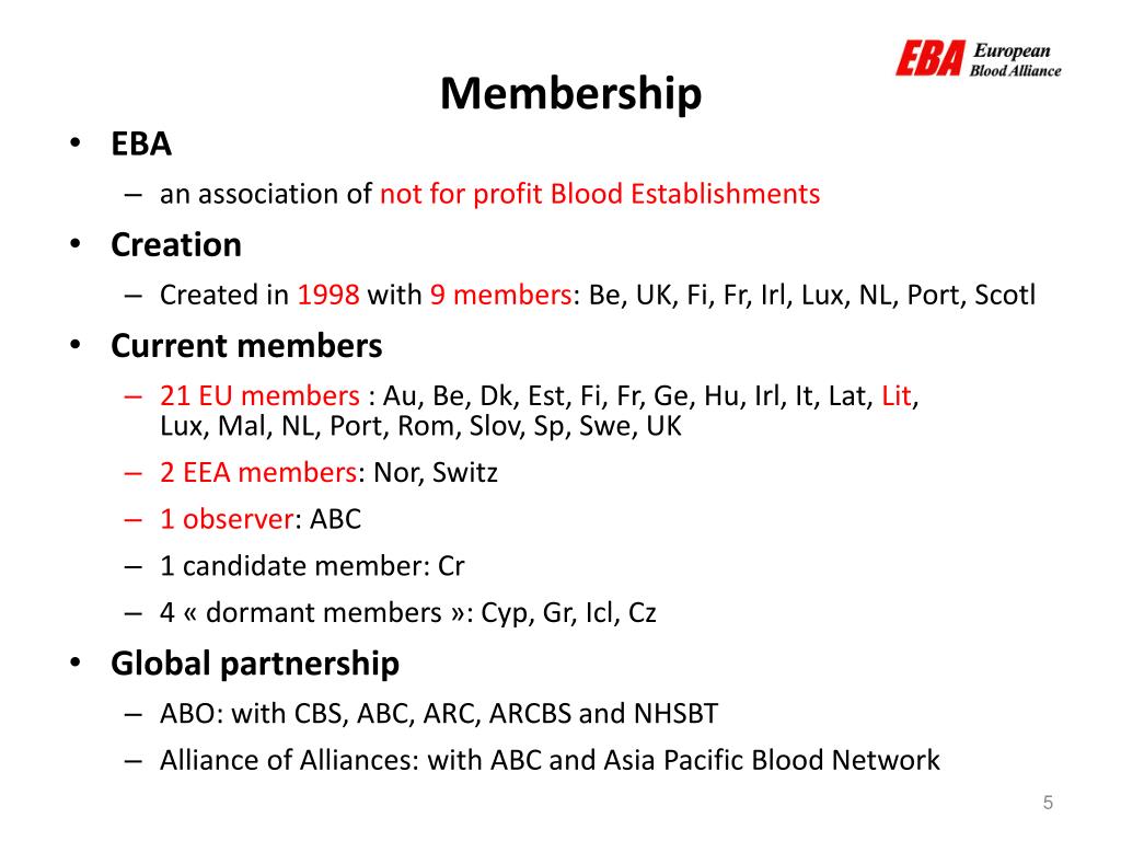 PPT - Enhancing Blood and Tissue Supply in Europe: EBA's Vision and ...