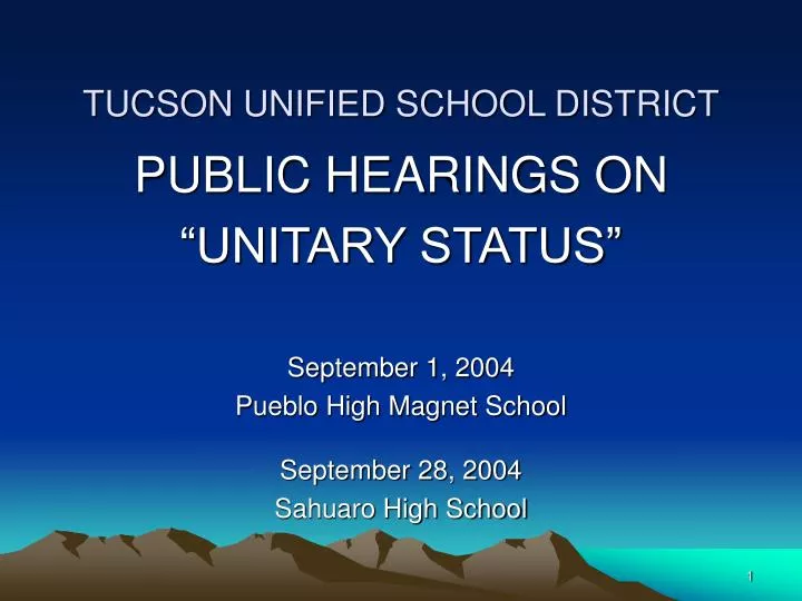 PPT - TUCSON UNIFIED SCHOOL DISTRICT PowerPoint Presentation, free ...
