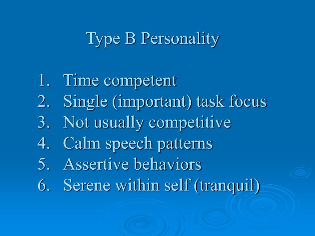 PPT - Personality & Stress Part III A Vs B Personality PowerPoint ...