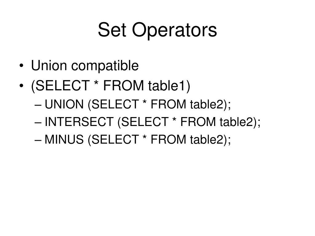 Ppt Relational Operators Sql And Access Query Powerpoint Presentation Id6524449