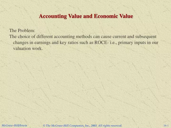 PPT - Accounting Value and Economic Value PowerPoint Presentation, free ...