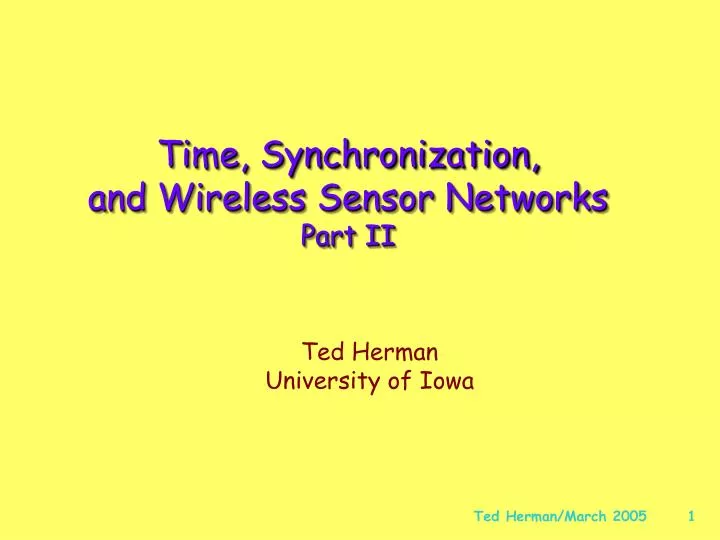 Ppt Time Synchronization And Wireless Sensor Networks Part Ii