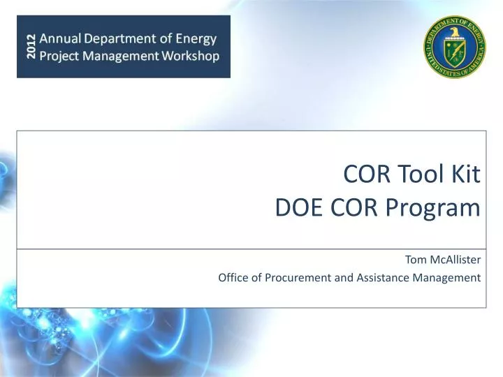 PPT - COR Tool Kit DOE COR Program PowerPoint Presentation, free ...