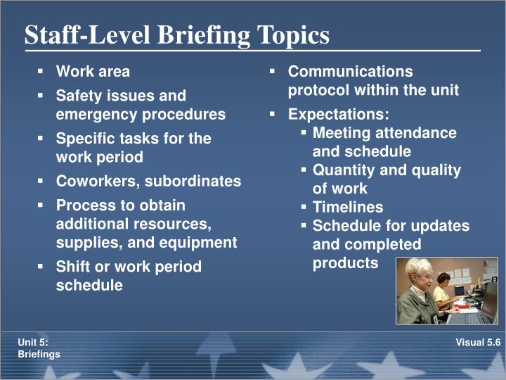 PPT - Unit 5: Briefings PowerPoint Presentation - ID:6524855