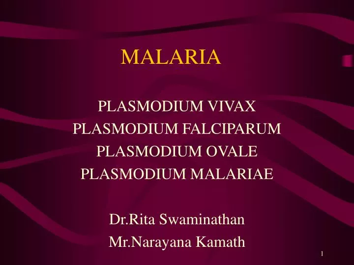 PPT - MALARIA PowerPoint Presentation, free download - ID:6524885