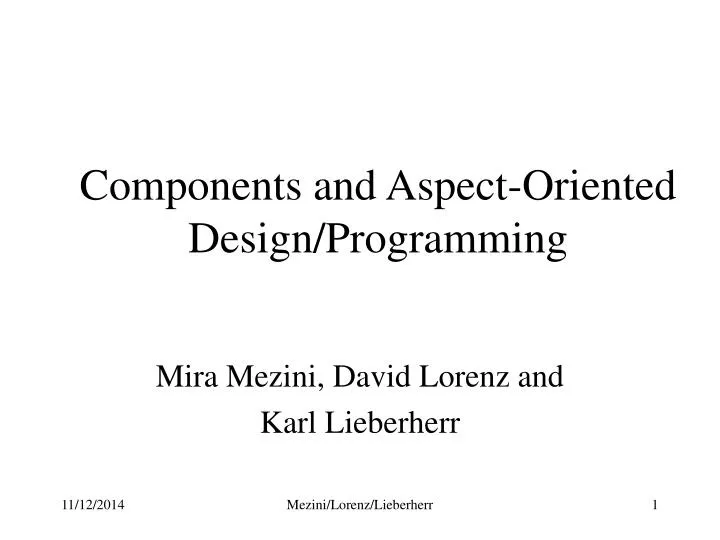 Ppt Components And Aspect Oriented Design Programming Powerpoint