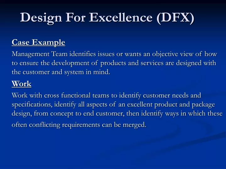 PPT - Design For Excellence (DFX) PowerPoint Presentation, free ...