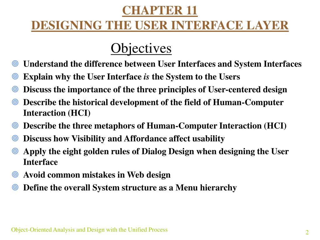 PPT - CHAPTER 11 DESIGNING THE USER INTERFACE LAYER PowerPoint ...