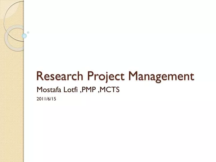 PPT - Research Project Management PowerPoint Presentation, free ...
