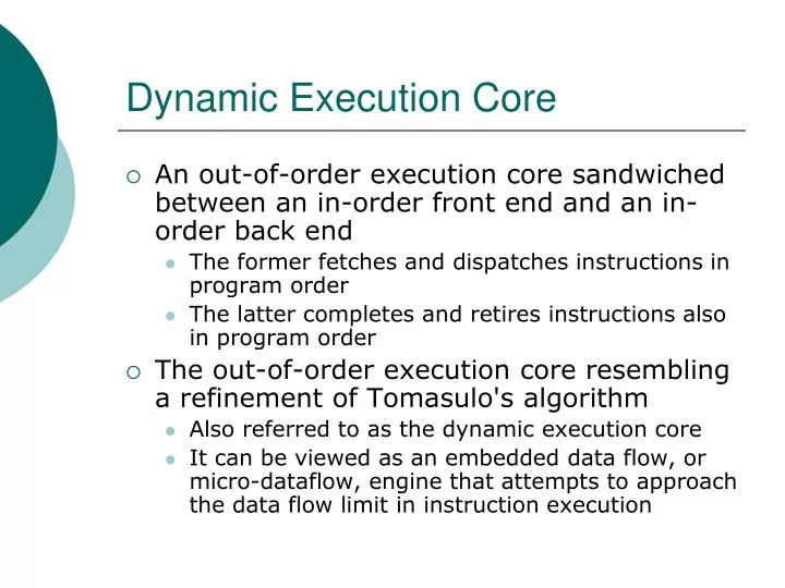 Ppt Dynamic Execution Core Powerpoint Presentation Free Download 0052