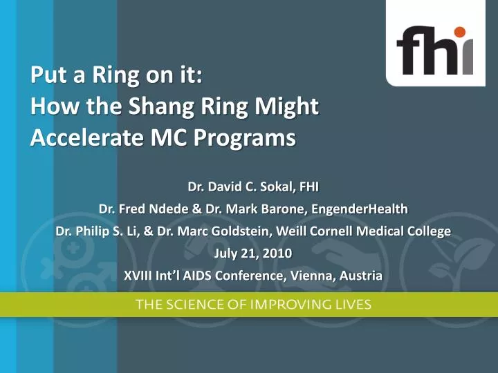 PPT - Put a Ring on it: How the Shang Ring Might Accelerate MC Programs ...