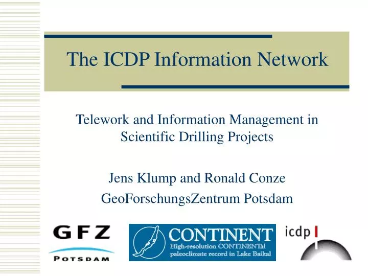 PPT - The ICDP Information Network PowerPoint Presentation, free ...
