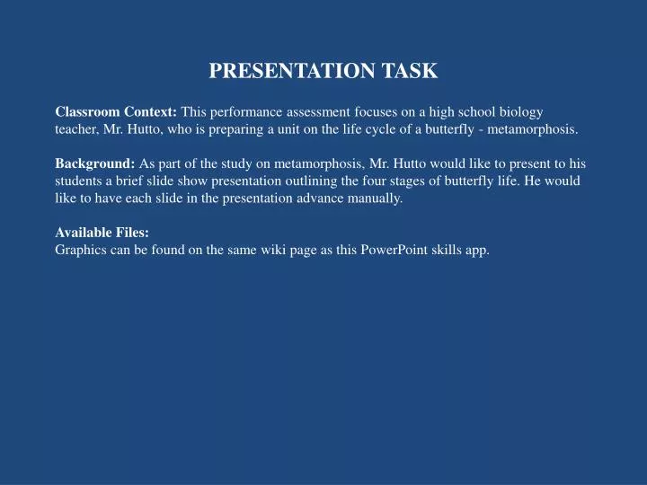 PPT - PRESENTATION TASK PowerPoint Presentation, free download - ID:6530687