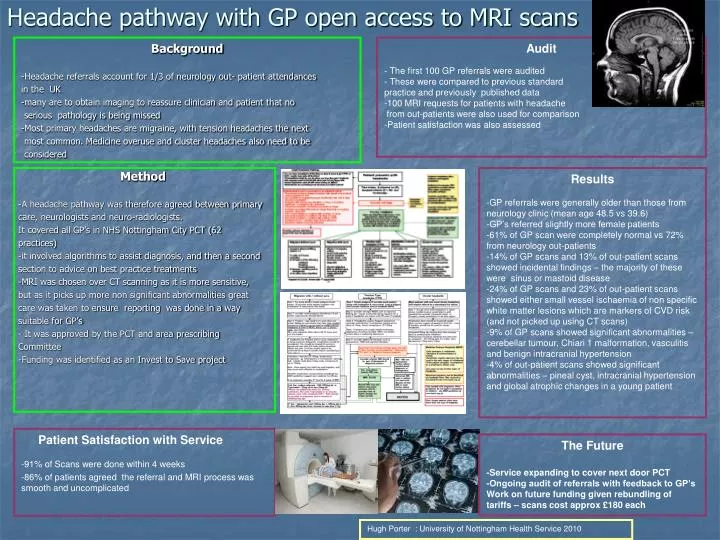 PPT - Headache pathway with GP open access to MRI scans PowerPoint ...