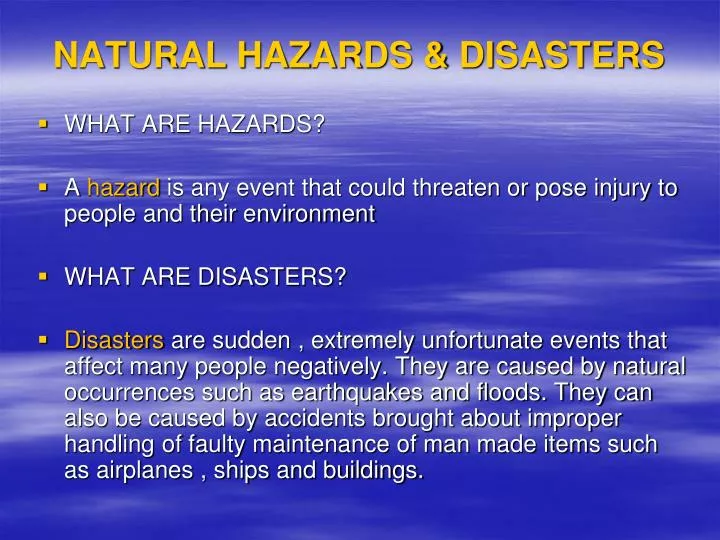 PPT - NATURAL HAZARDS & DISASTERS PowerPoint Presentation, free ... PPT - NATURAL HAZARDS & DISASTERS PowerPoint Presentation, free ...