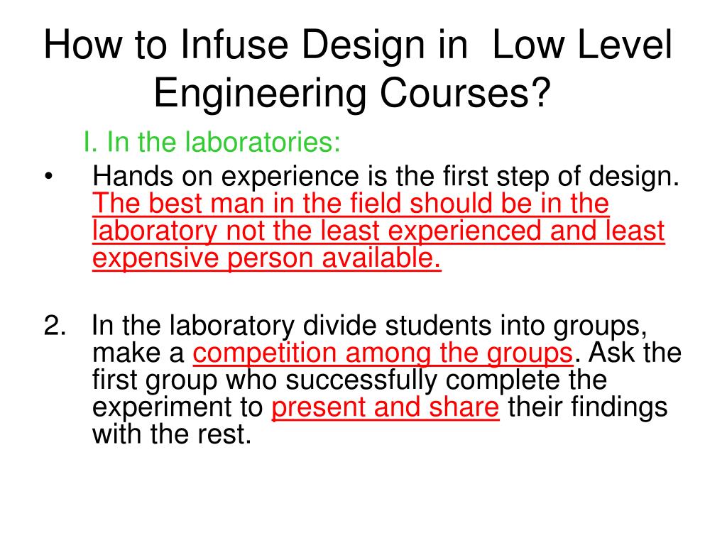 PPT - Engineering Design: How to Introduce it in Low Level Courses ...