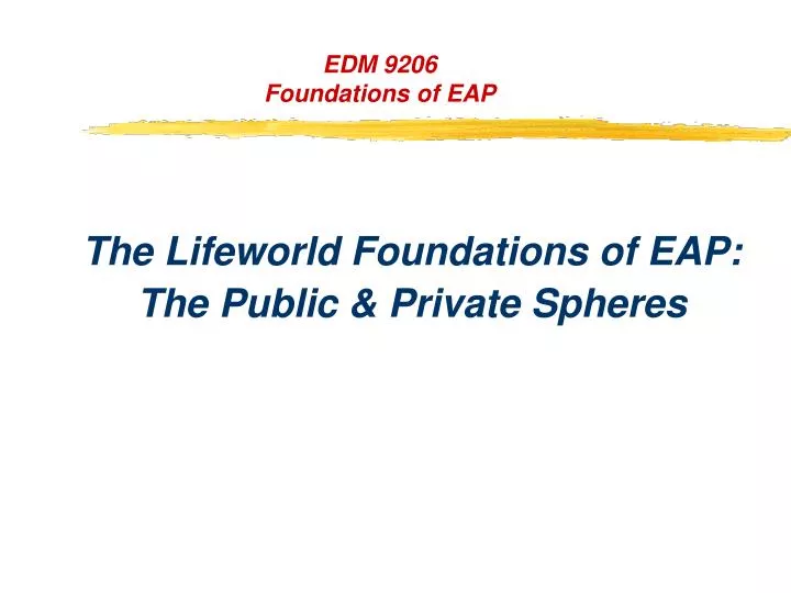 PPT - EDM 9206 Foundations of EAP PowerPoint Presentation, free ...