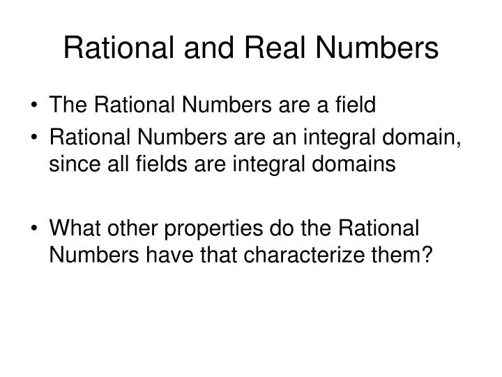 PPT - Rational and Real Numbers PowerPoint Presentation, free download ...