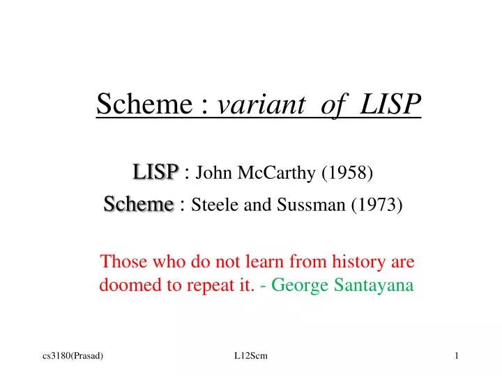 Ppt Scheme Variant Of Lisp Powerpoint Presentation Free Download
