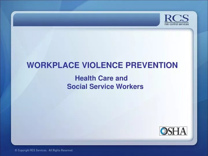 PPT - WORKPLACE VIOLENCE PREVENTION PowerPoint Presentation, free ...