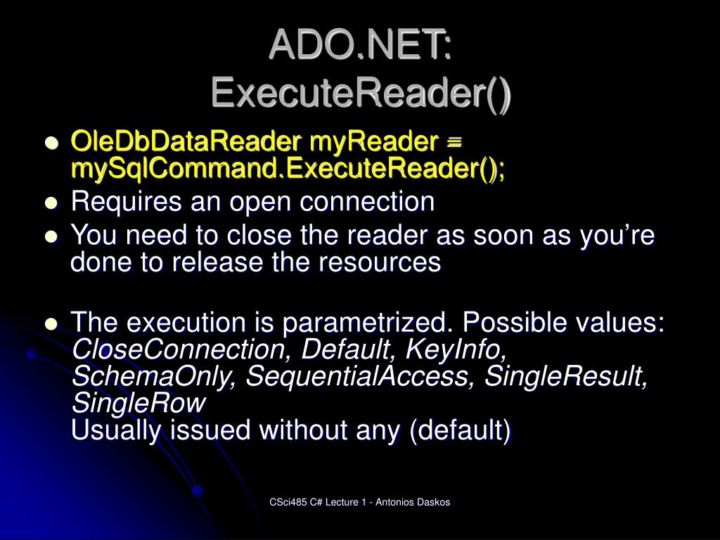 Ppt An Introduction To C And Database Programming With Adonet Powerpoint Presentation Id