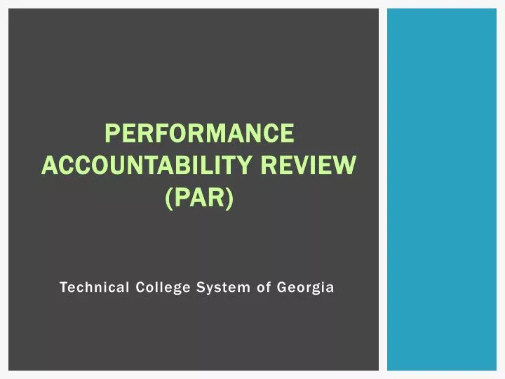 PPT - Performance Accountability Review (PAR) PowerPoint Presentation ...