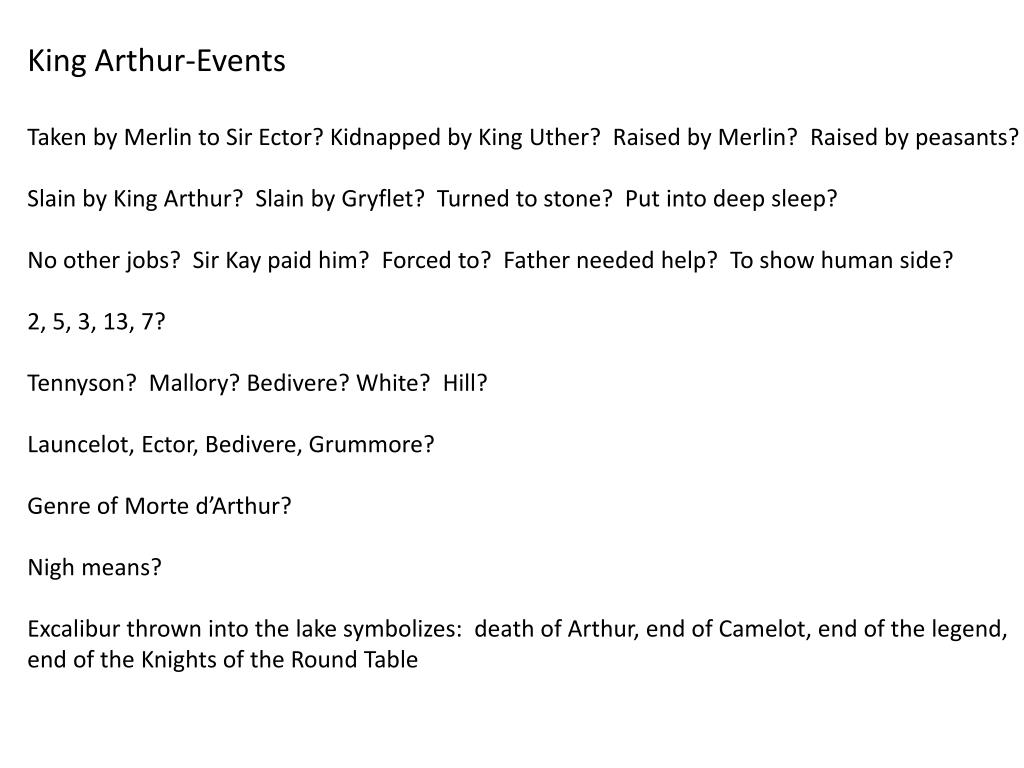 PPT - Arthurian Legends-Character Match -the best knight in King Arthur ...