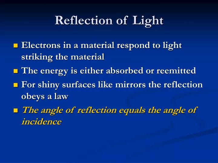 PPT - Reflection of Light PowerPoint Presentation, free download - ID ...
