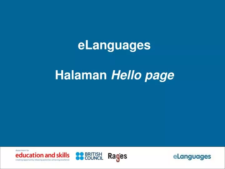 PPT - eLanguages Halaman Hello page PowerPoint Presentation, free ...