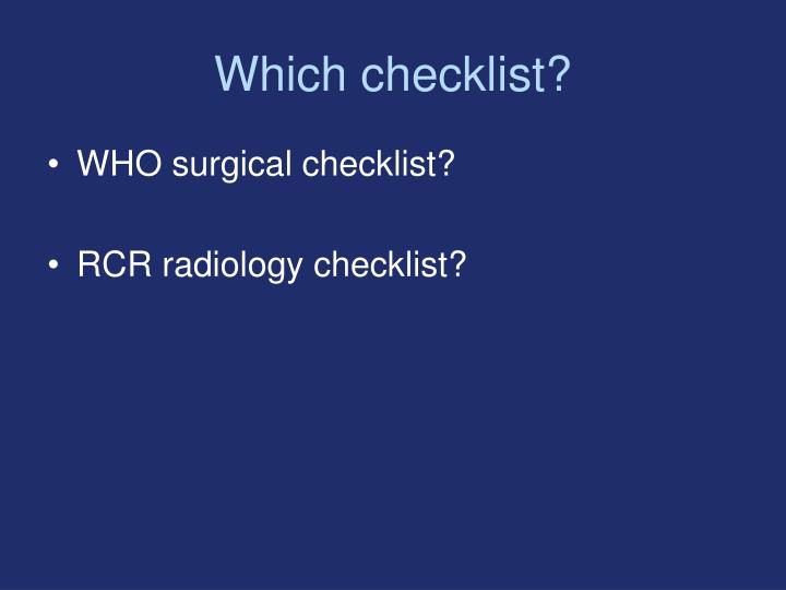 PPT - Implementing Radiology Patient Safety Checklist PowerPoint ...