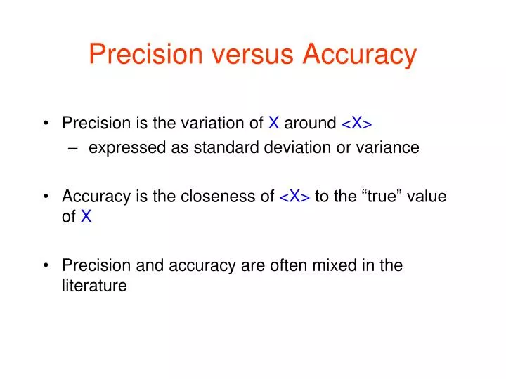 PPT - Precision versus Accuracy PowerPoint Presentation, free download ...