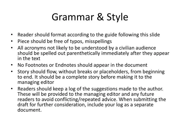 PPT - Grammar & Style PowerPoint Presentation, free download - ID:6536420