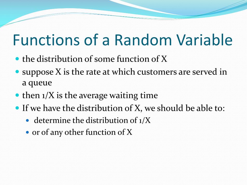 PPT Functions Of Random Variables PowerPoint Presentation Free