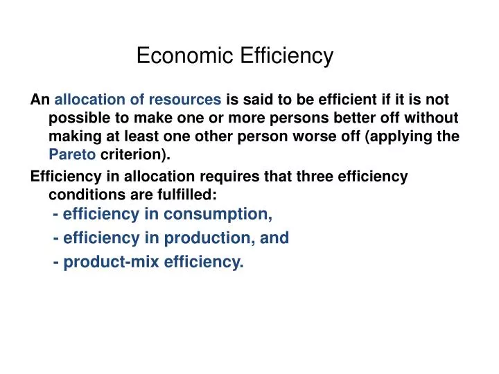 PPT - Economic Efficiency PowerPoint Presentation, free download - ID ...