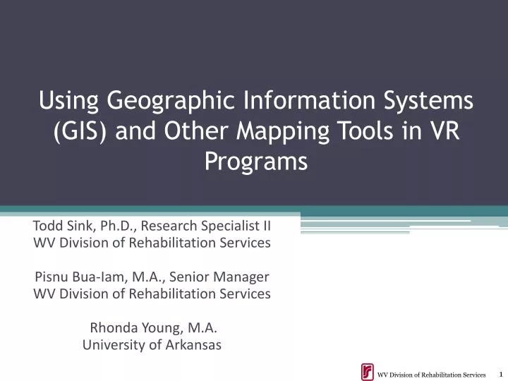 PPT - Using Geographic Information Systems (GIS) and Other Mapping ...