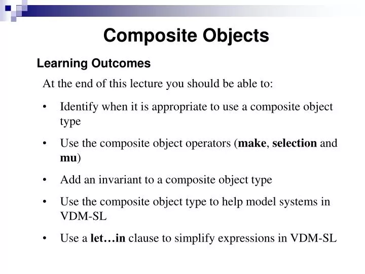 PPT - Composite Objects PowerPoint Presentation, free download - ID:6538597